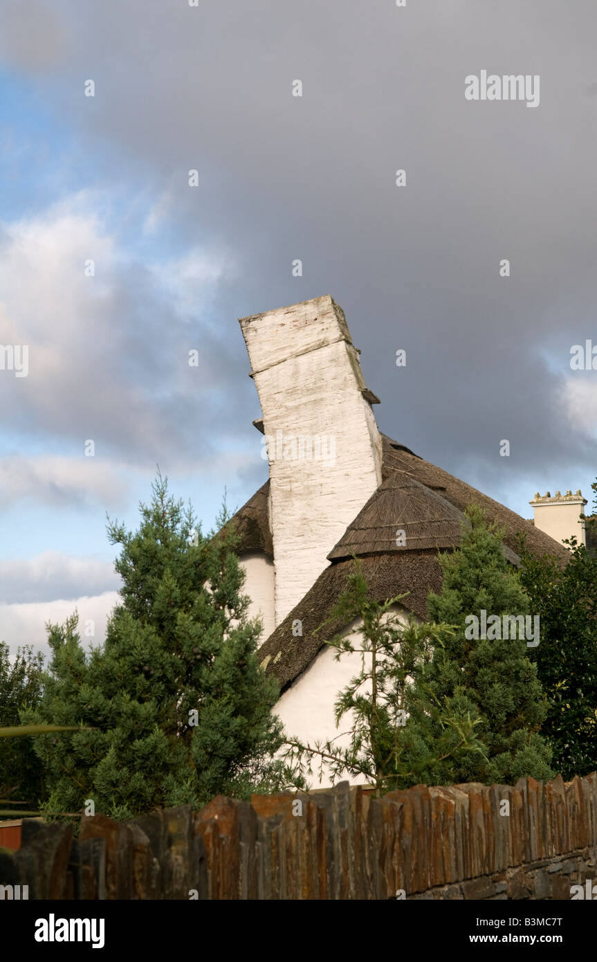Crooked Chimney old cottage Chillington Devon England Stock Photo - Alamy