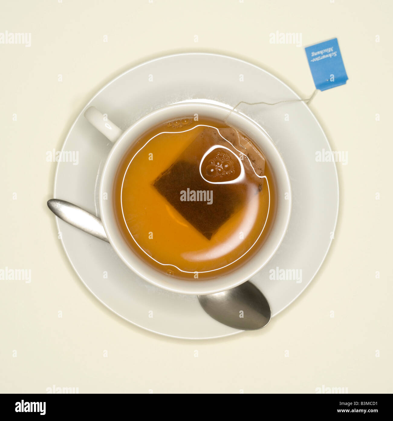 Cup of tea, elevated view Stock Photo - Alamy