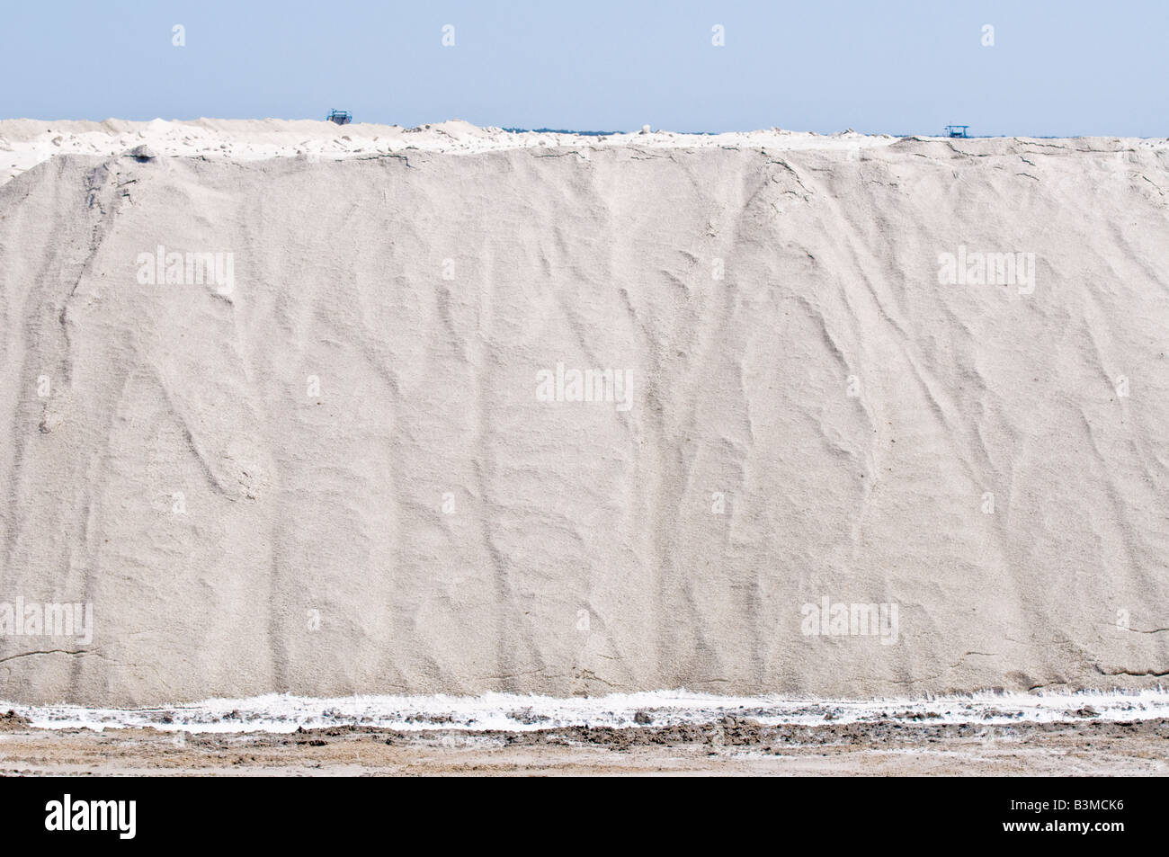Piles of sea salt at Salin de Giraud in the South of France, on the ...