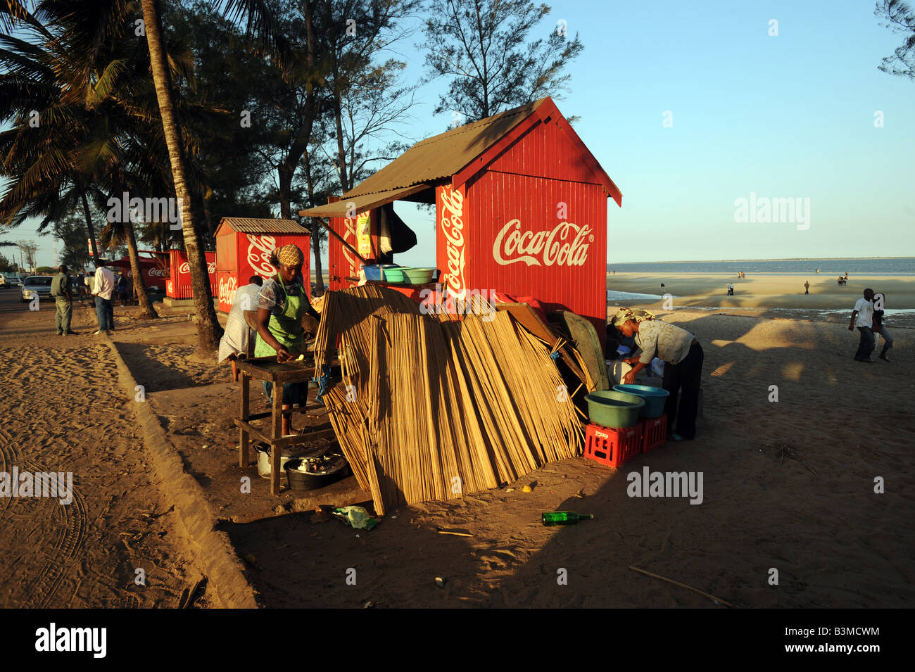 Roadside cafes near Costa do Sol, Maputo, Mozambique Stock Photo - Alamy