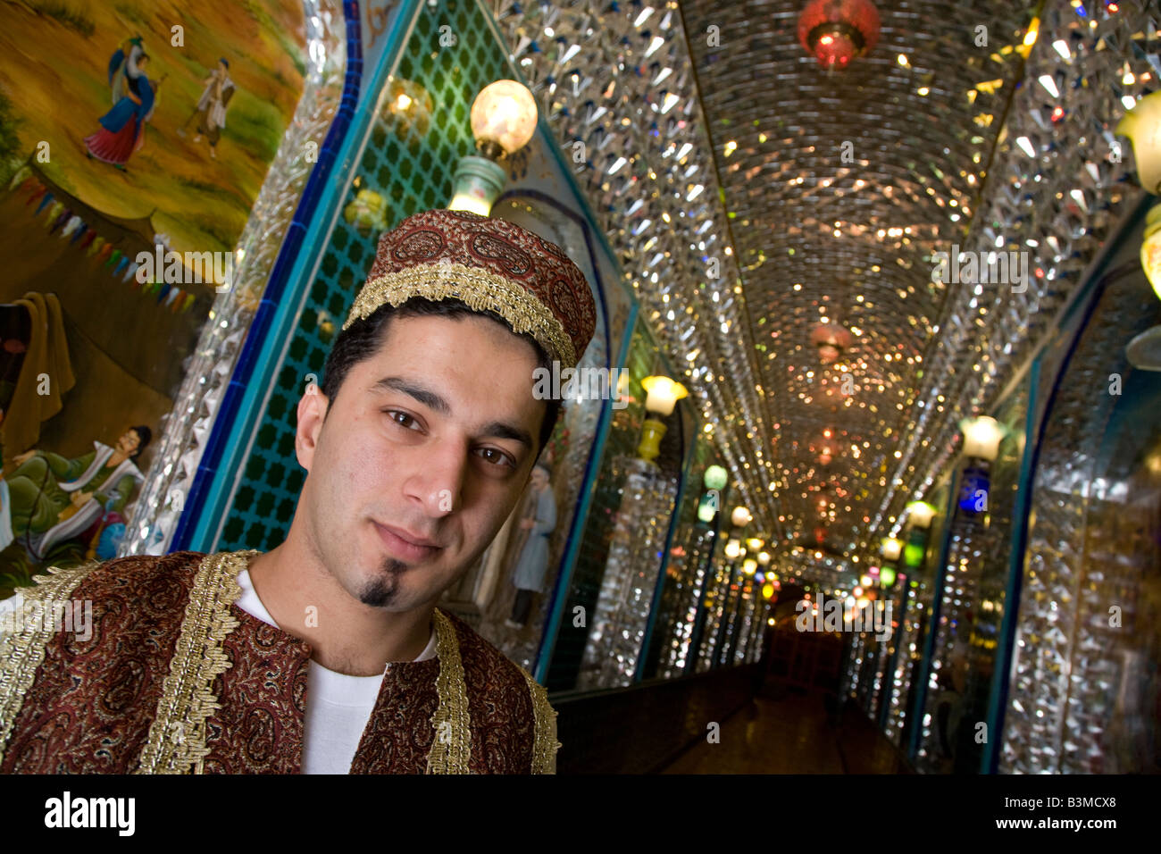 Waiter at Traditional Arab Restaurant Interior Doha Qatar Middle East ...