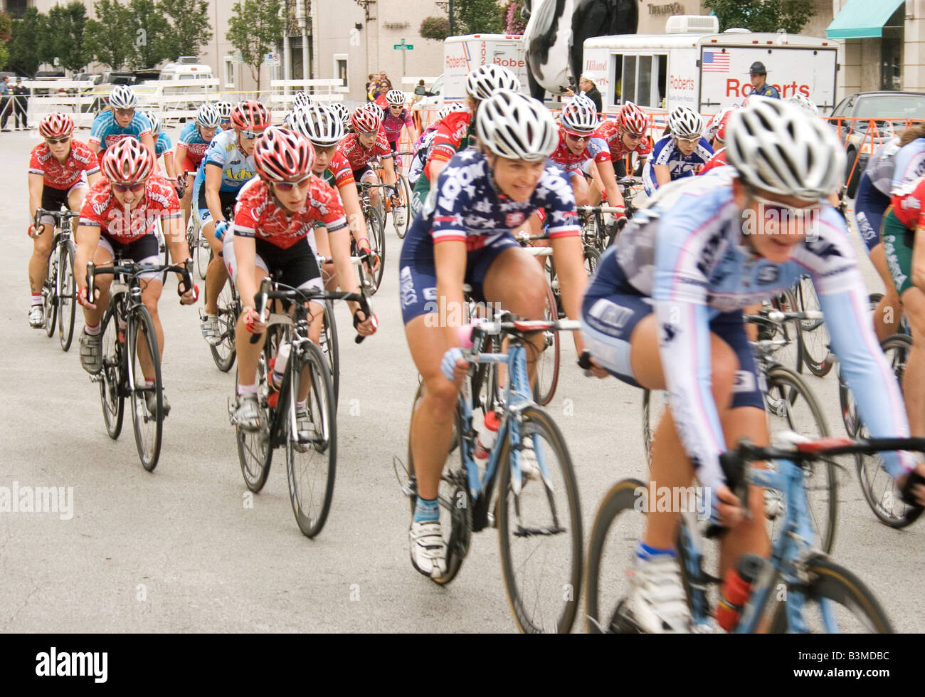 Female cyclists competing in the Tour of Missouri races. Kansas City ...