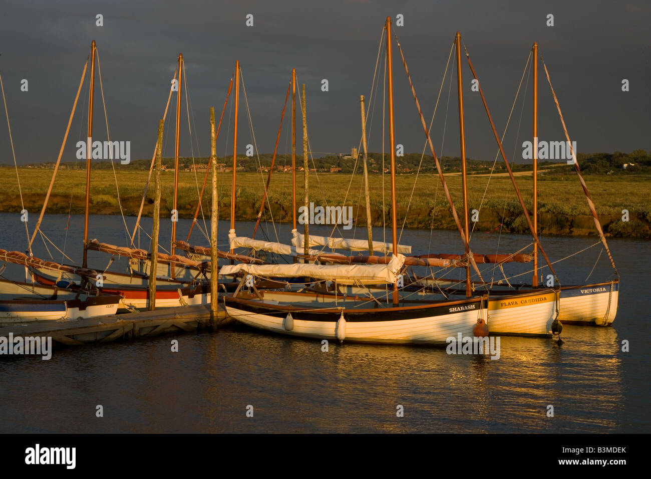Morston with Blakeney church in the distance Norfolk UK Stock Photo - Alamy
