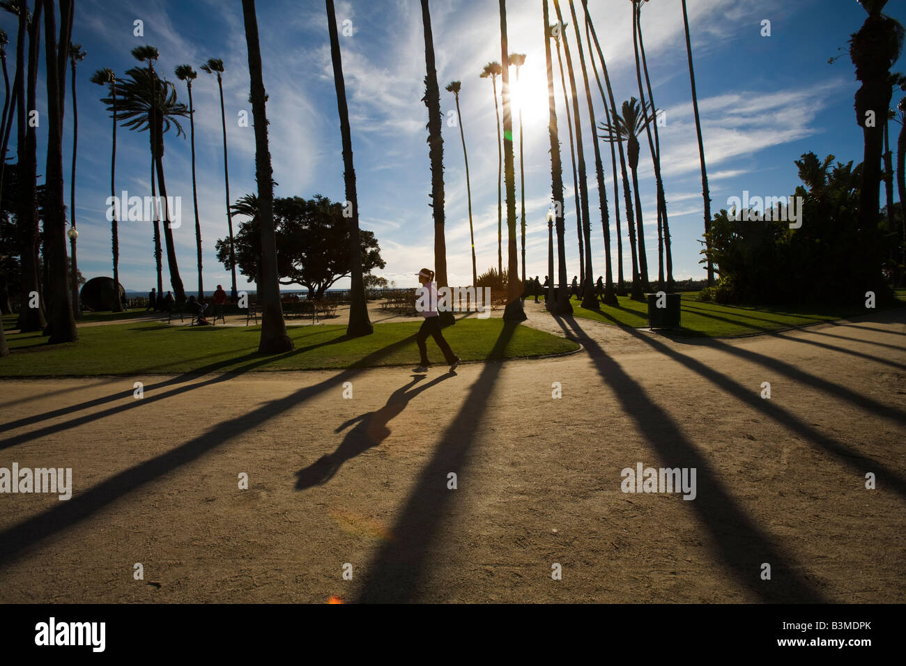 A runner at Palisades Park Santa Monica Los Angeles County California ...