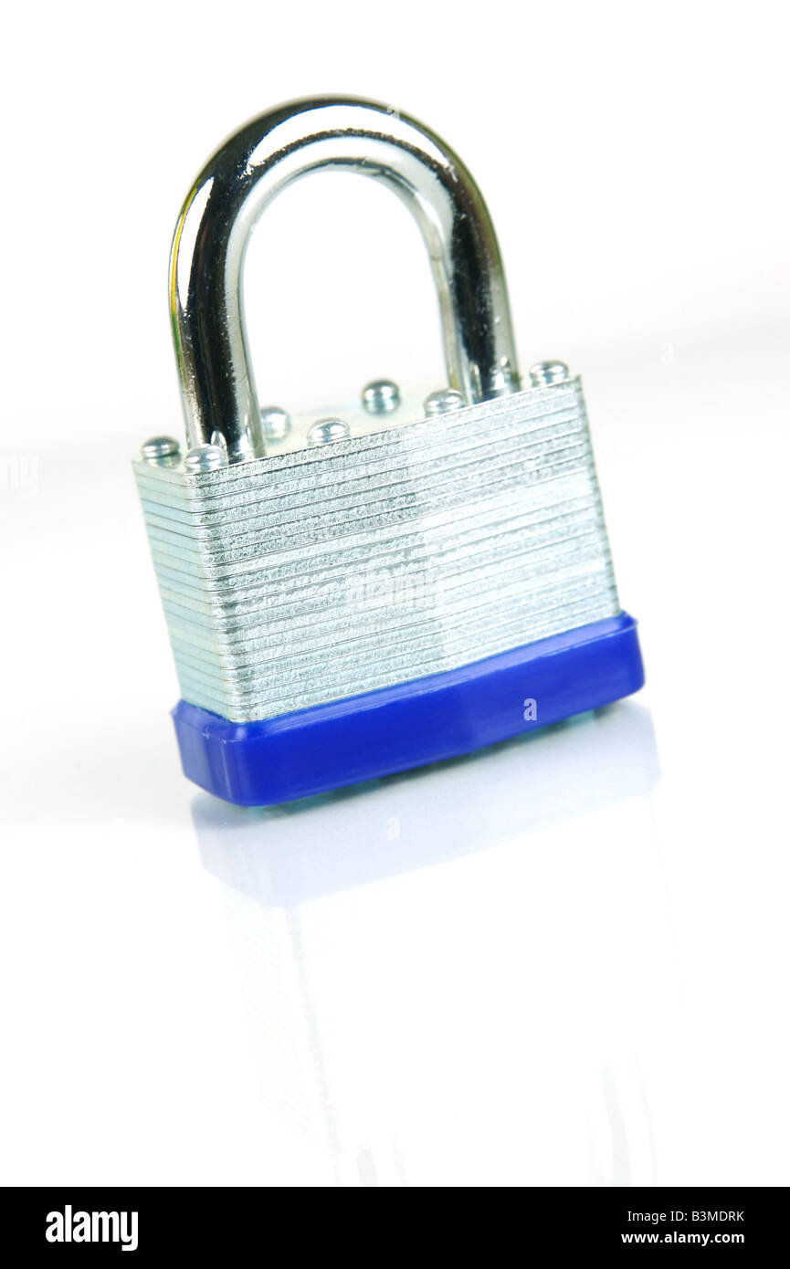 A padlock isolated against a white background Stock Photo - Alamy