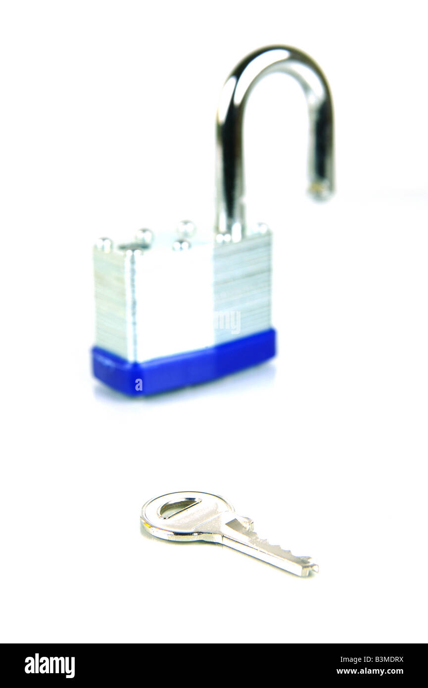 A padlock isolated against a white background Stock Photo - Alamy