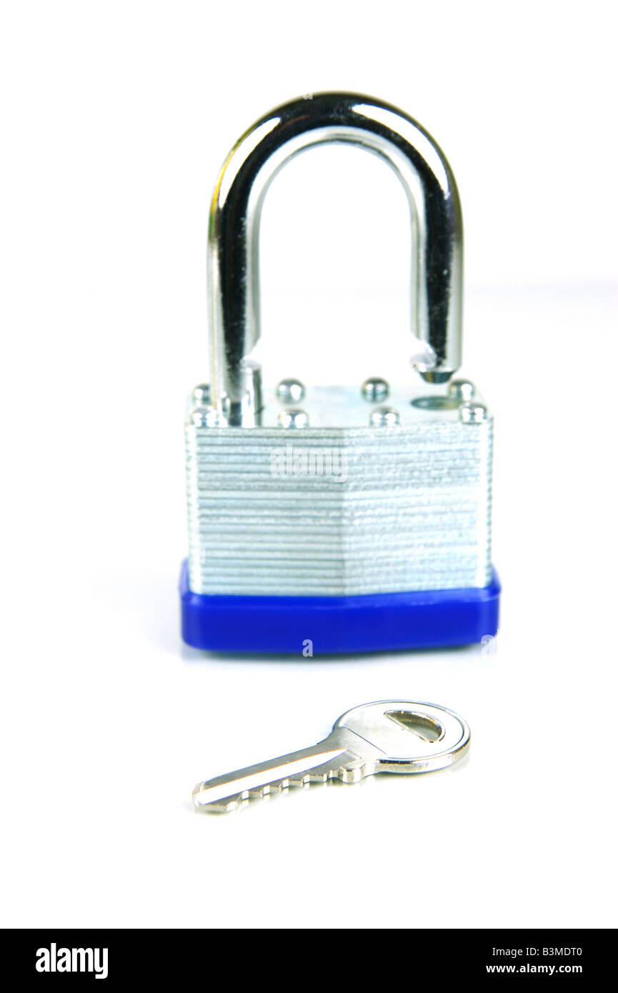 A padlock isolated against a white background Stock Photo - Alamy