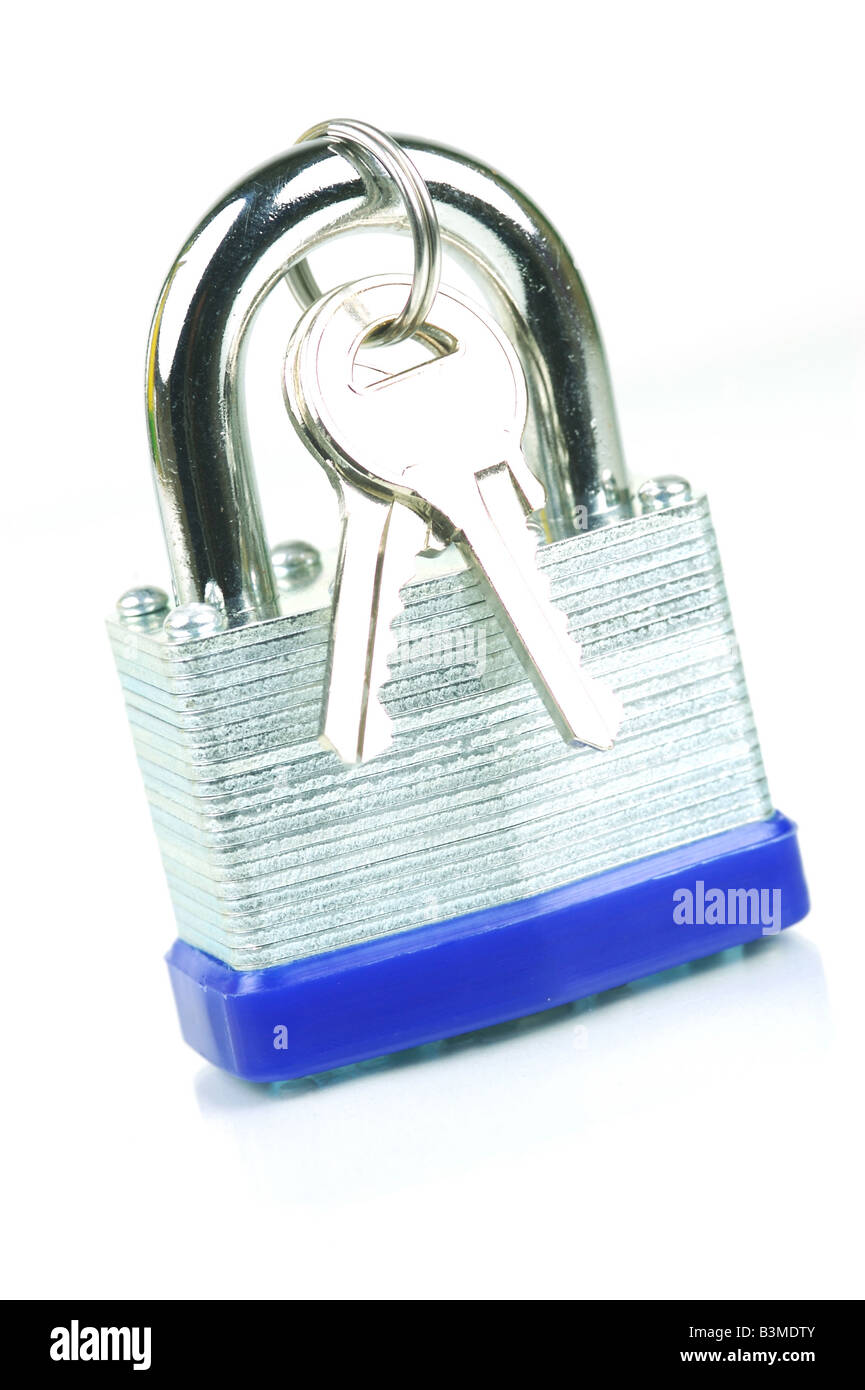 A padlock isolated against a white background Stock Photo - Alamy