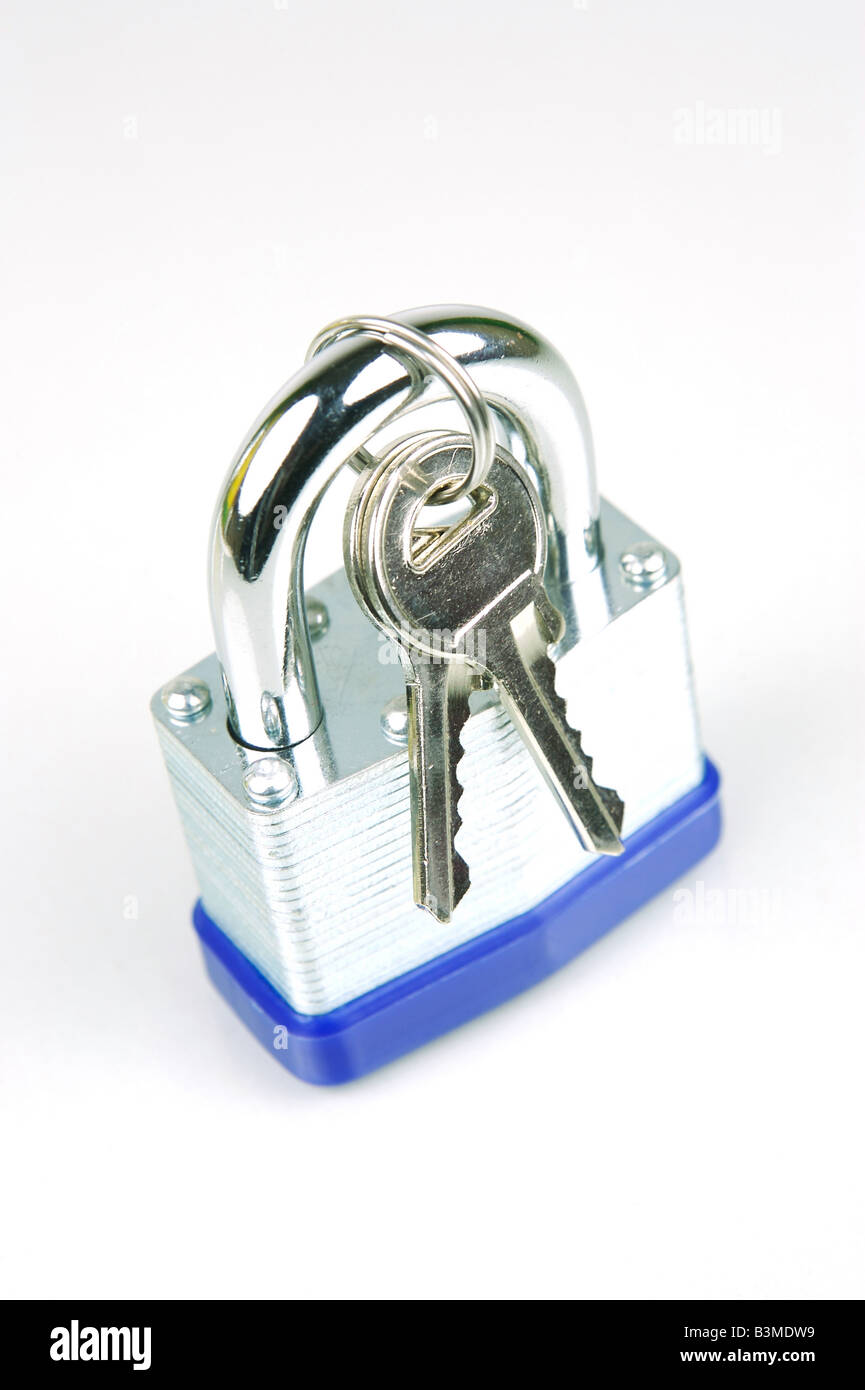 A padlock isolated against a white background Stock Photo - Alamy