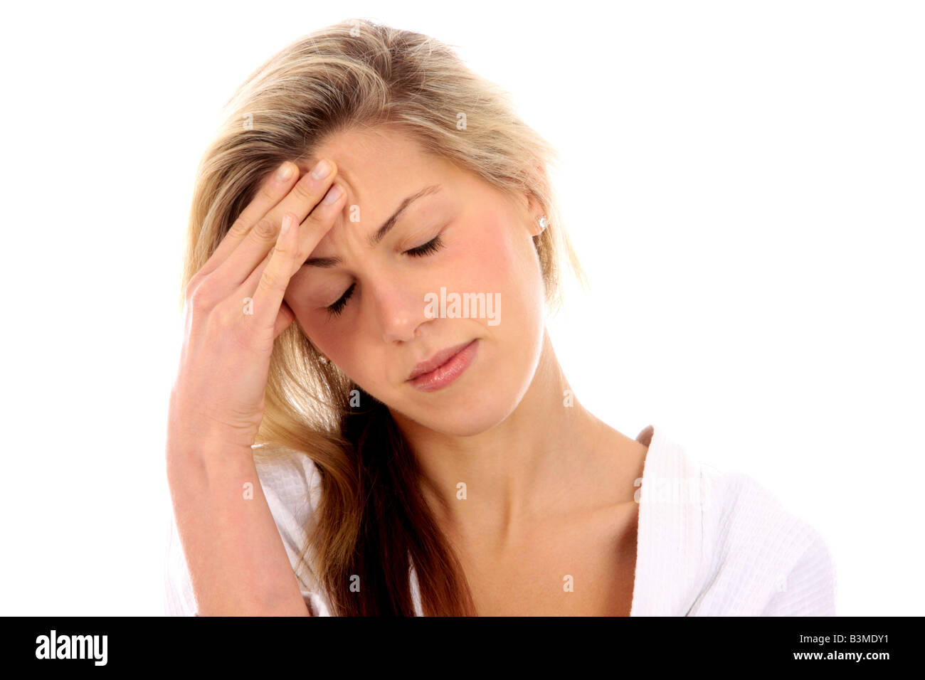 Young Woman with Headache Model Released Stock Photo - Alamy