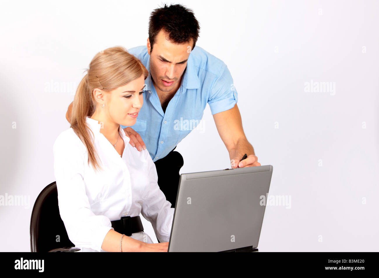 Positive business woman working Cut Out Stock Images & Pictures - Alamy