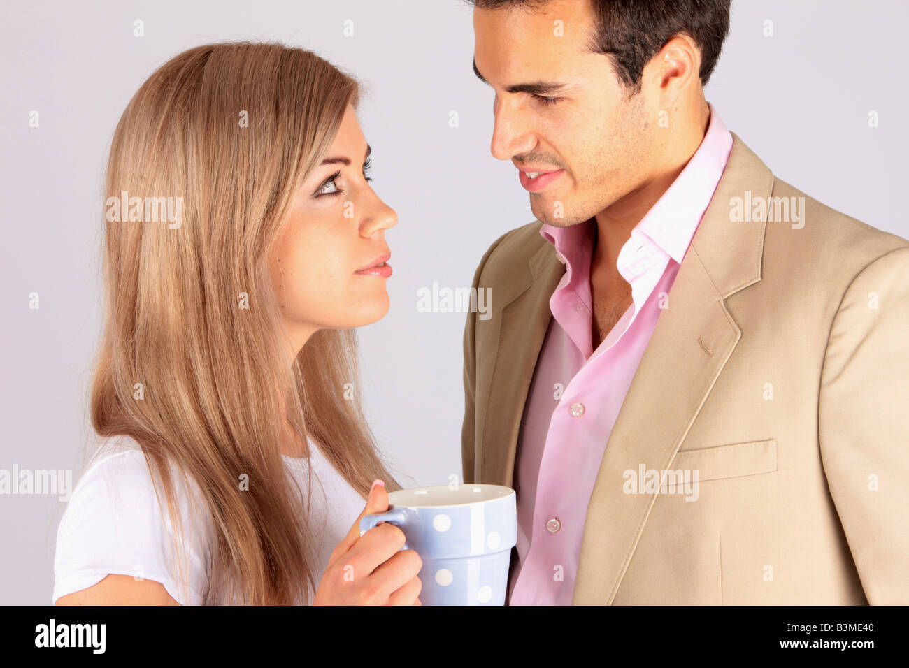 Couple Drinking Tea Models Released Stock Photo - Alamy