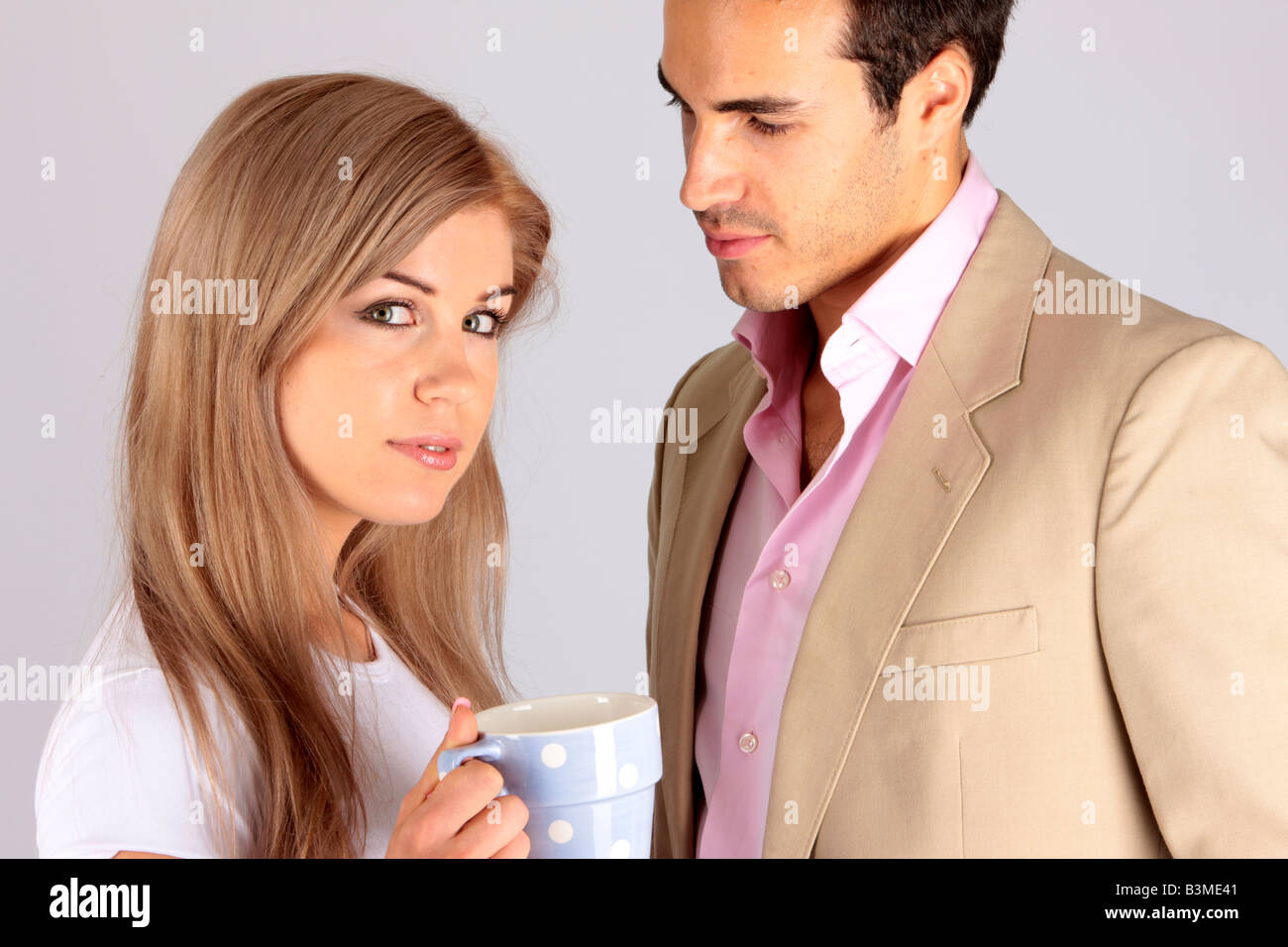 Couple Drinking Tea Models Released Stock Photo - Alamy