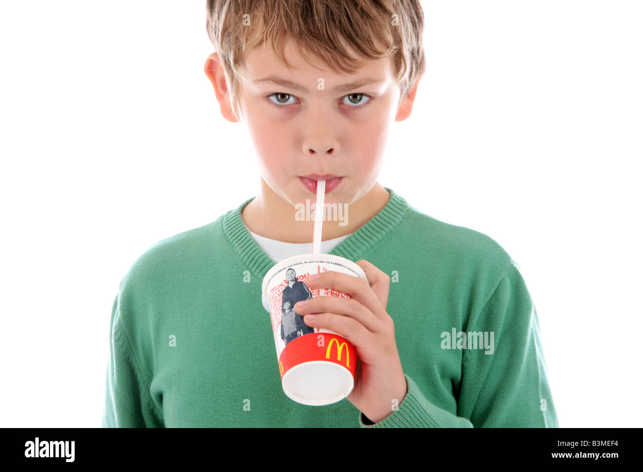 Young Boy Drinking MilkShake Model Released Stock Photo - Alamy