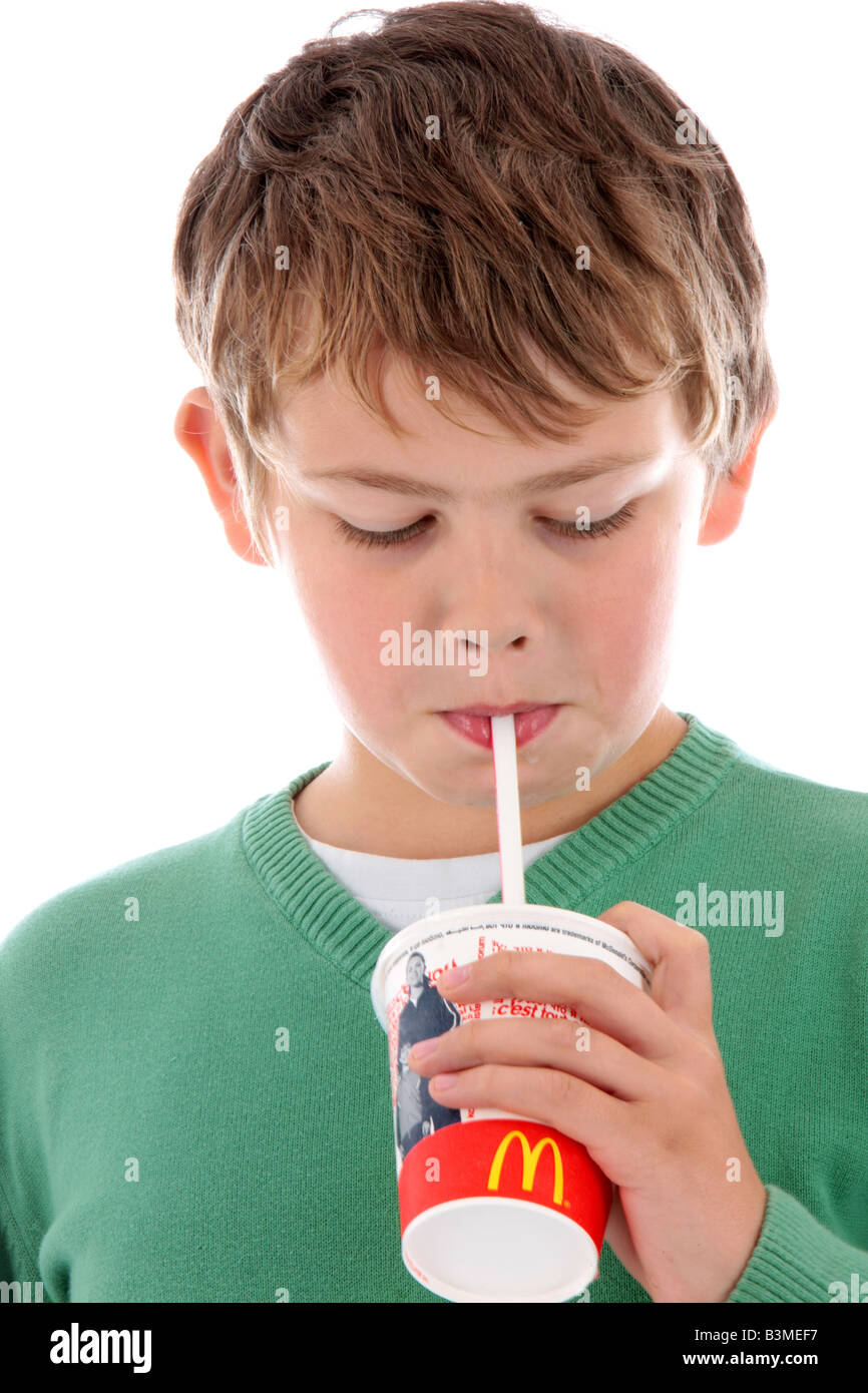 Young Boy Drinking MilkShake Model Released Stock Photo - Alamy