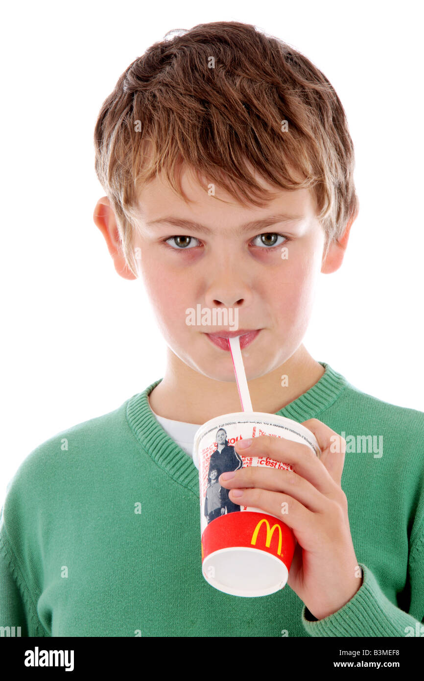 Young Boy Drinking MilkShake Model Released Stock Photo - Alamy
