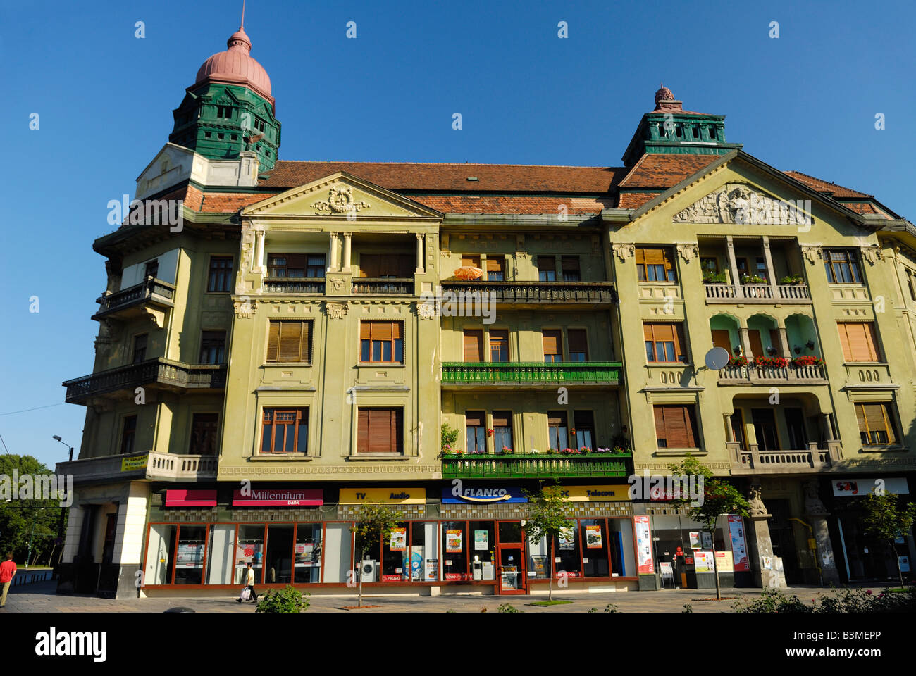 Colourful buildings on Piata Victoriei Timisoara Romania Stock Photo ...