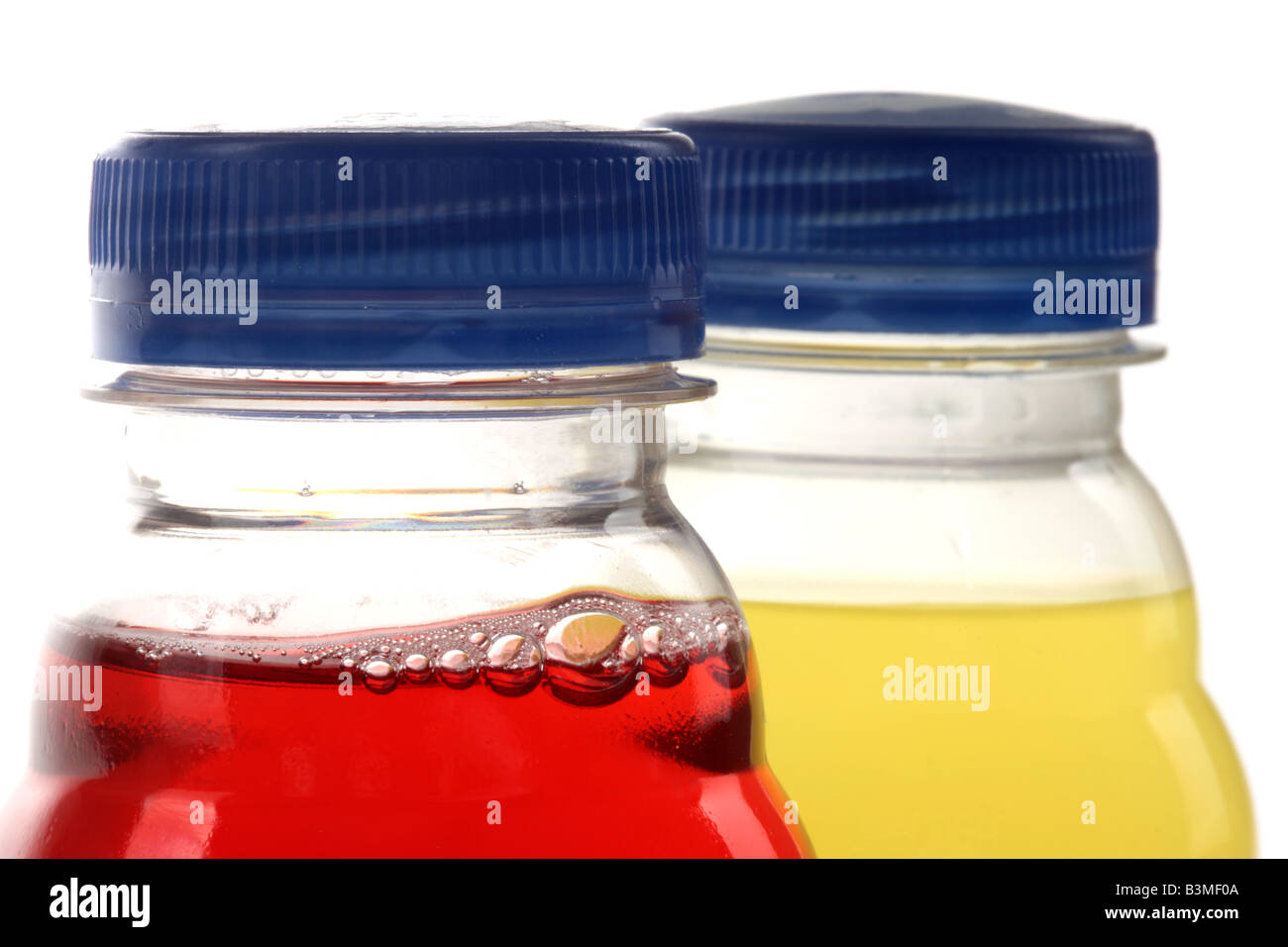 Bottles of Fruit Drinks Stock Photo - Alamy