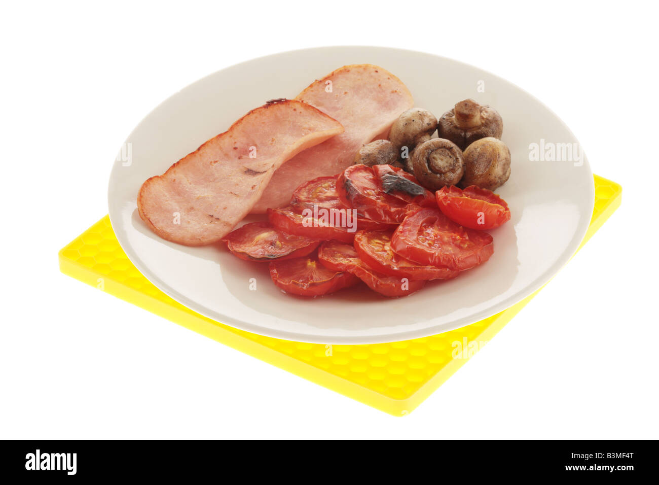 Turkey Rashers with Tomatoes and Mushrooms Stock Photo - Alamy