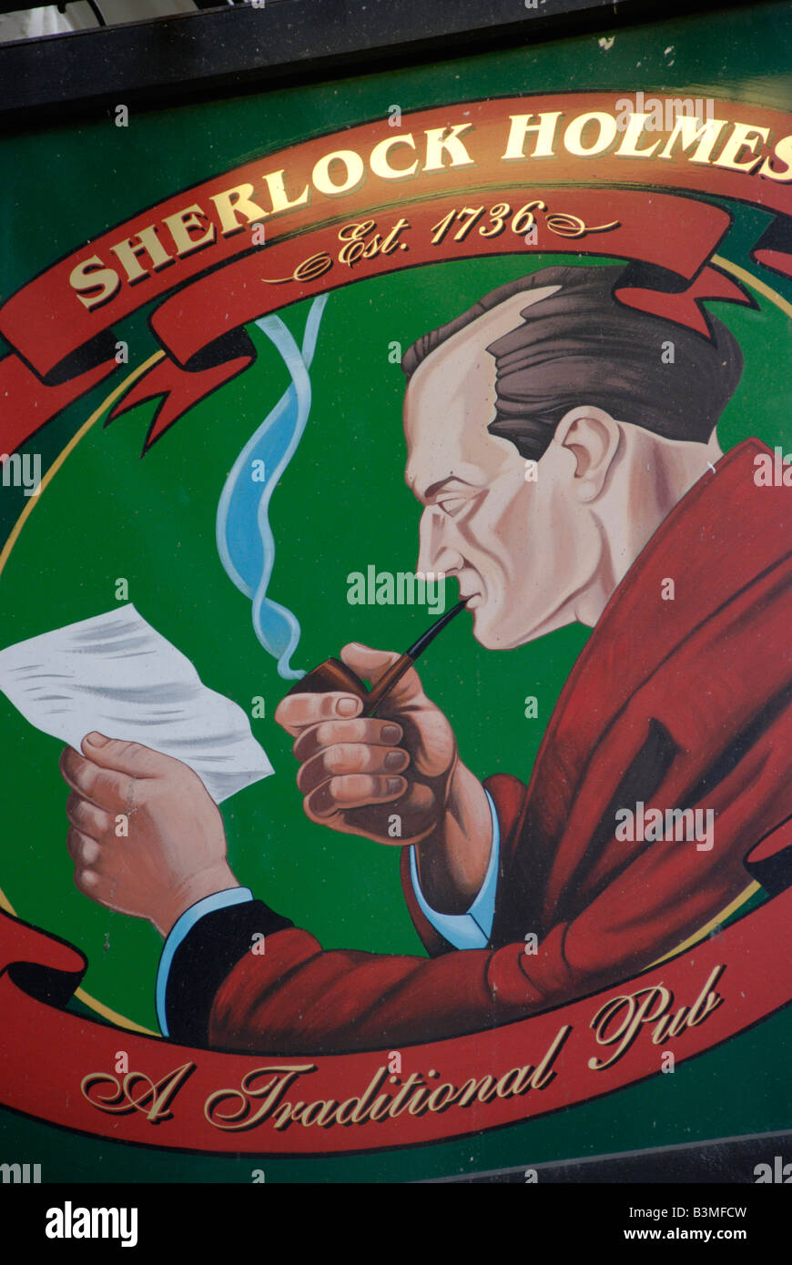 Sherlock Holmes pub sign Northumberland Street London England Stock ...