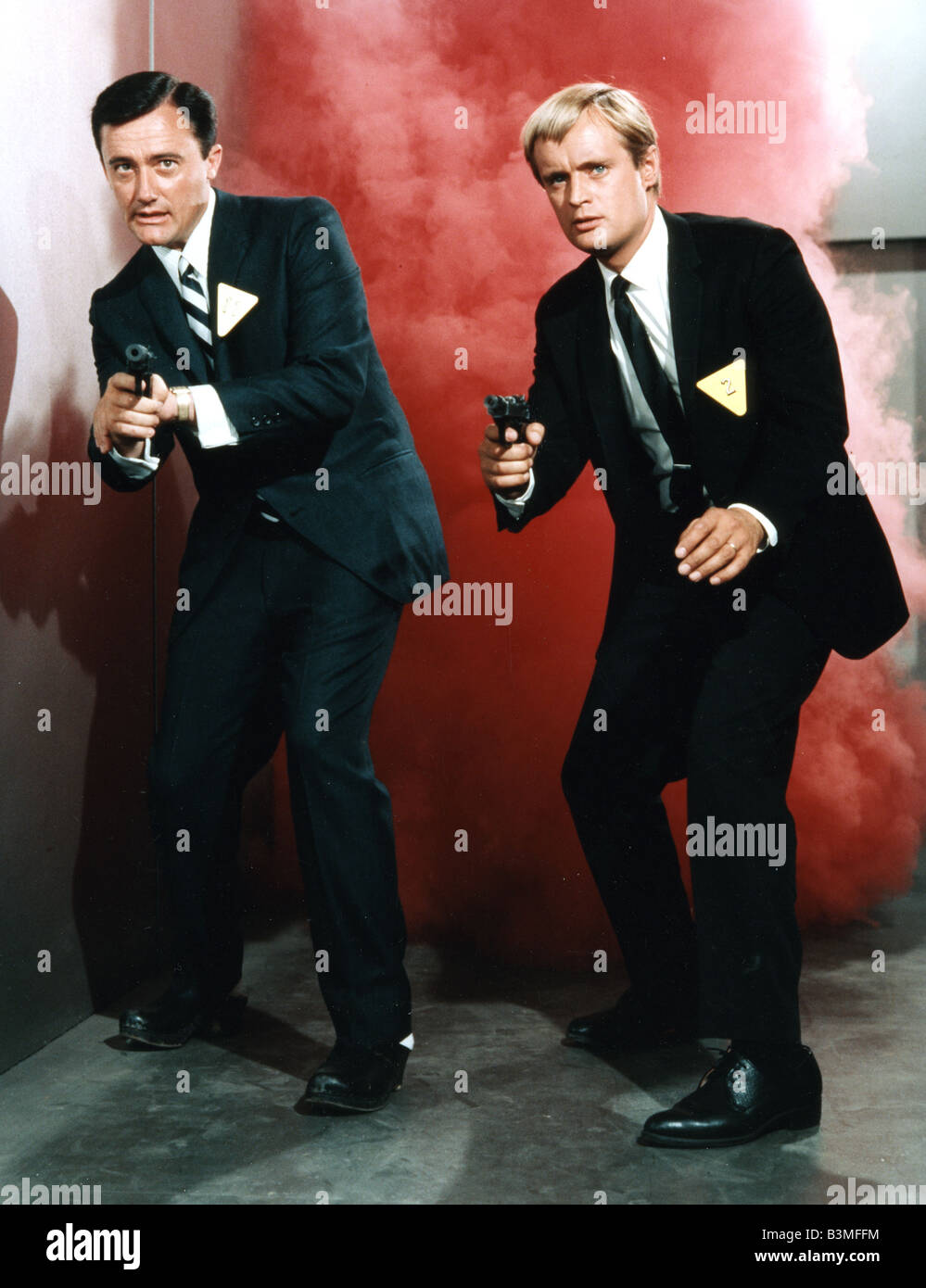 THE MAN FROM UNCLE US TV series with Robert Vaughan at left and David ...