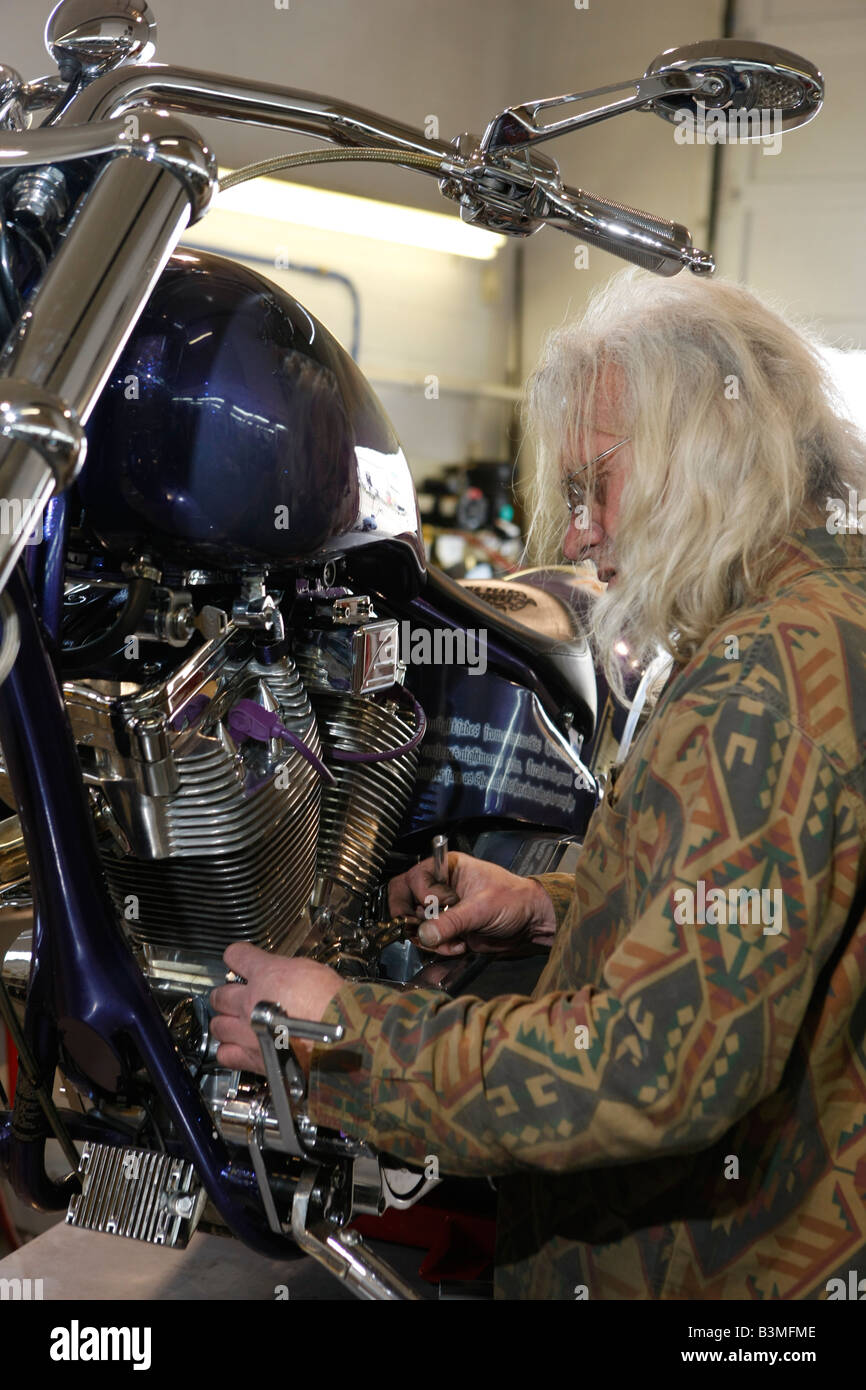 inside a motorcycle garage Stock Photo - Alamy