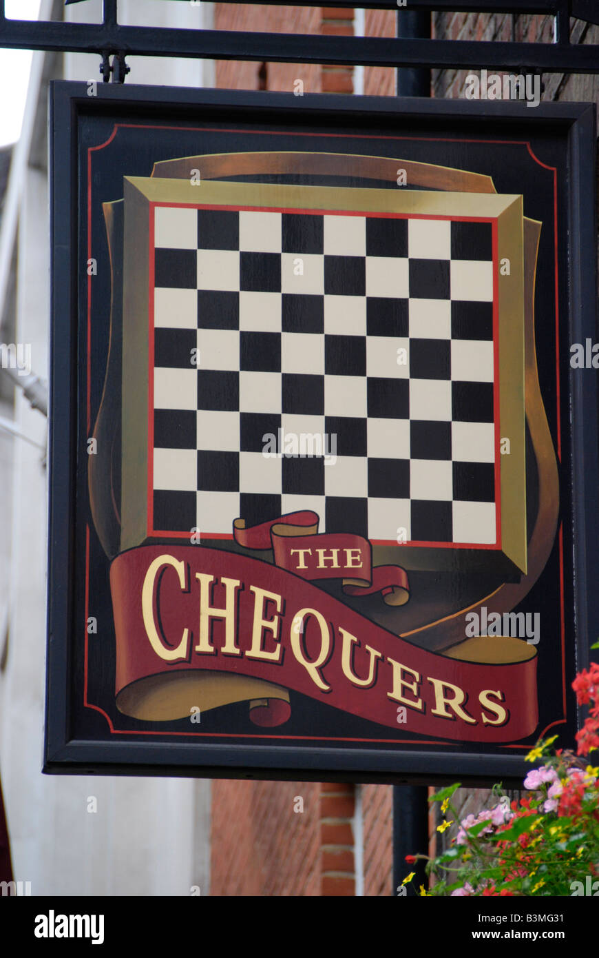 Chequers Tavern pub sign Duke Street St James London England Stock ...
