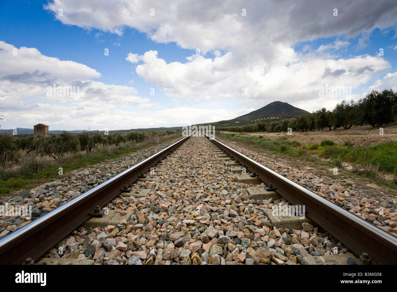 Spain, Andalusia, Railway track Stock Photo - Alamy