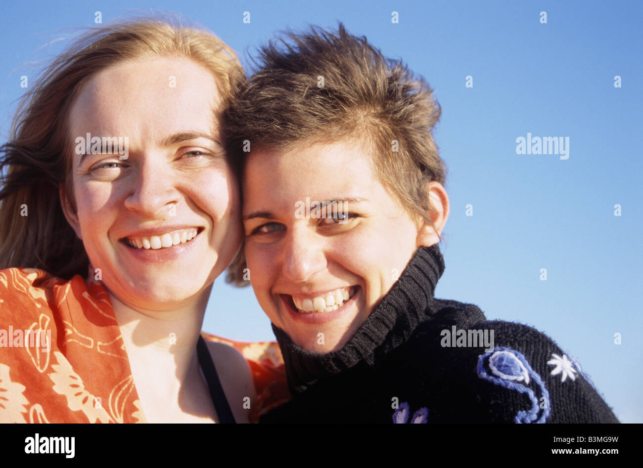 France, Two women, smiling, portrait Stock Photo - Alamy