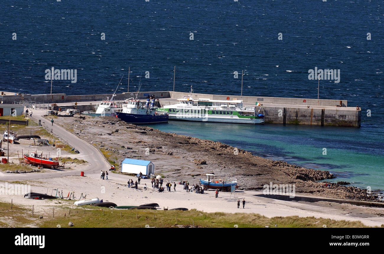 The pier on Inis Oirr, the most easterly of the Aran Islands and the ...