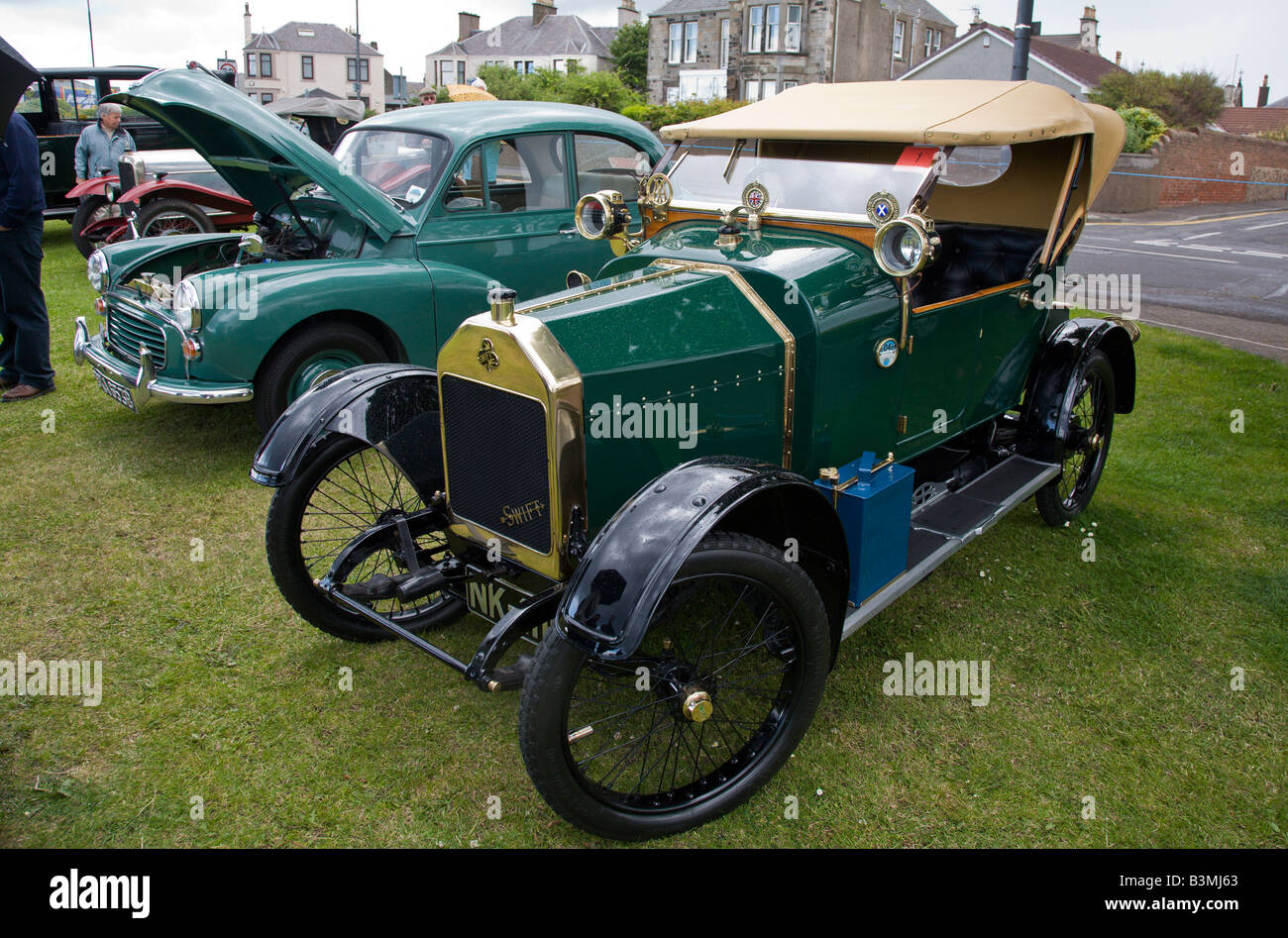 Vintage vehicles at classic car rally, Leven Promenade, Fife, Scotland ...