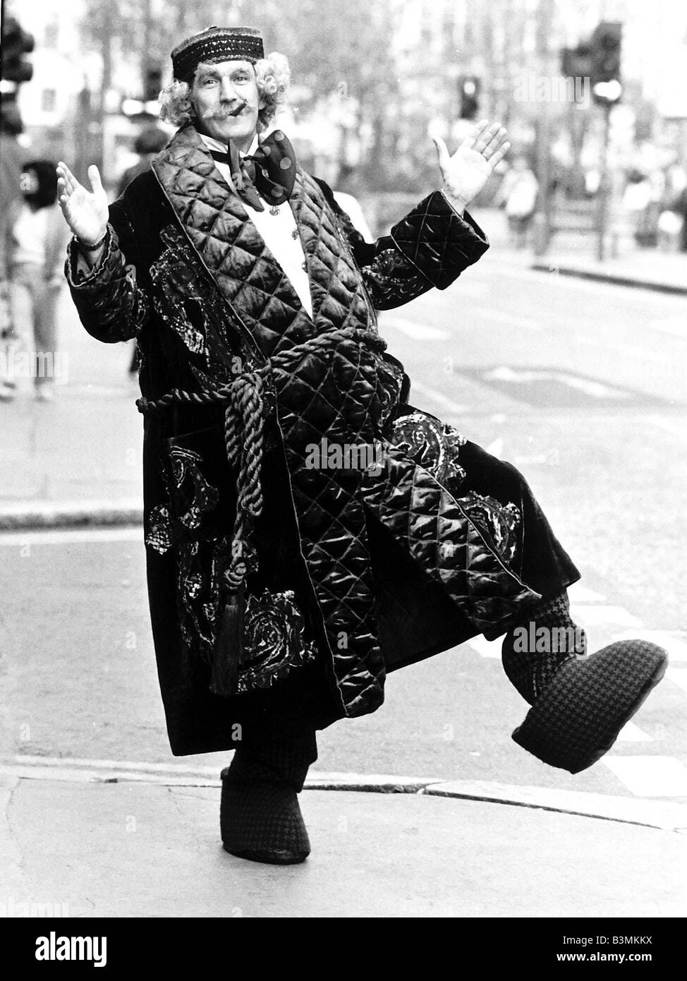 Russ Abbot comedian in dressing gown smoking cigar mirrorpix Stock ...