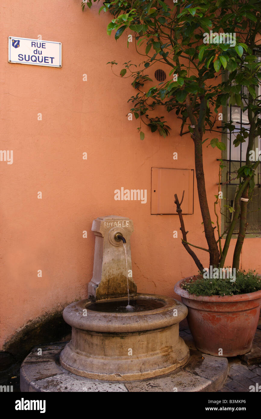 France Cote d Azur Cannes Water fountain in the winding backstreets of ...