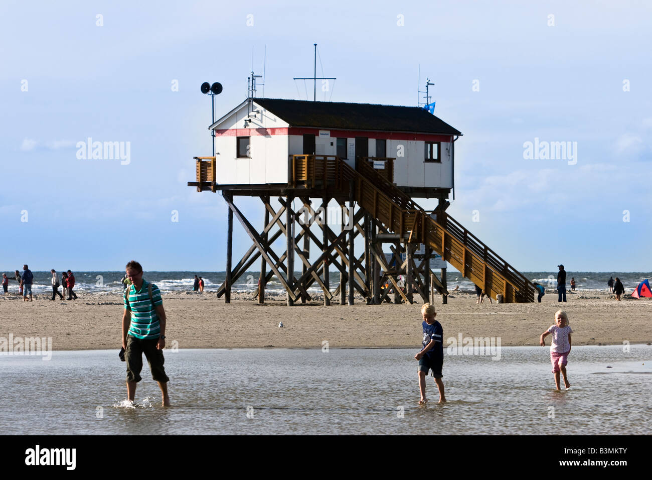 Building on stilts on the beach at the seaside resort of St.Peter ...