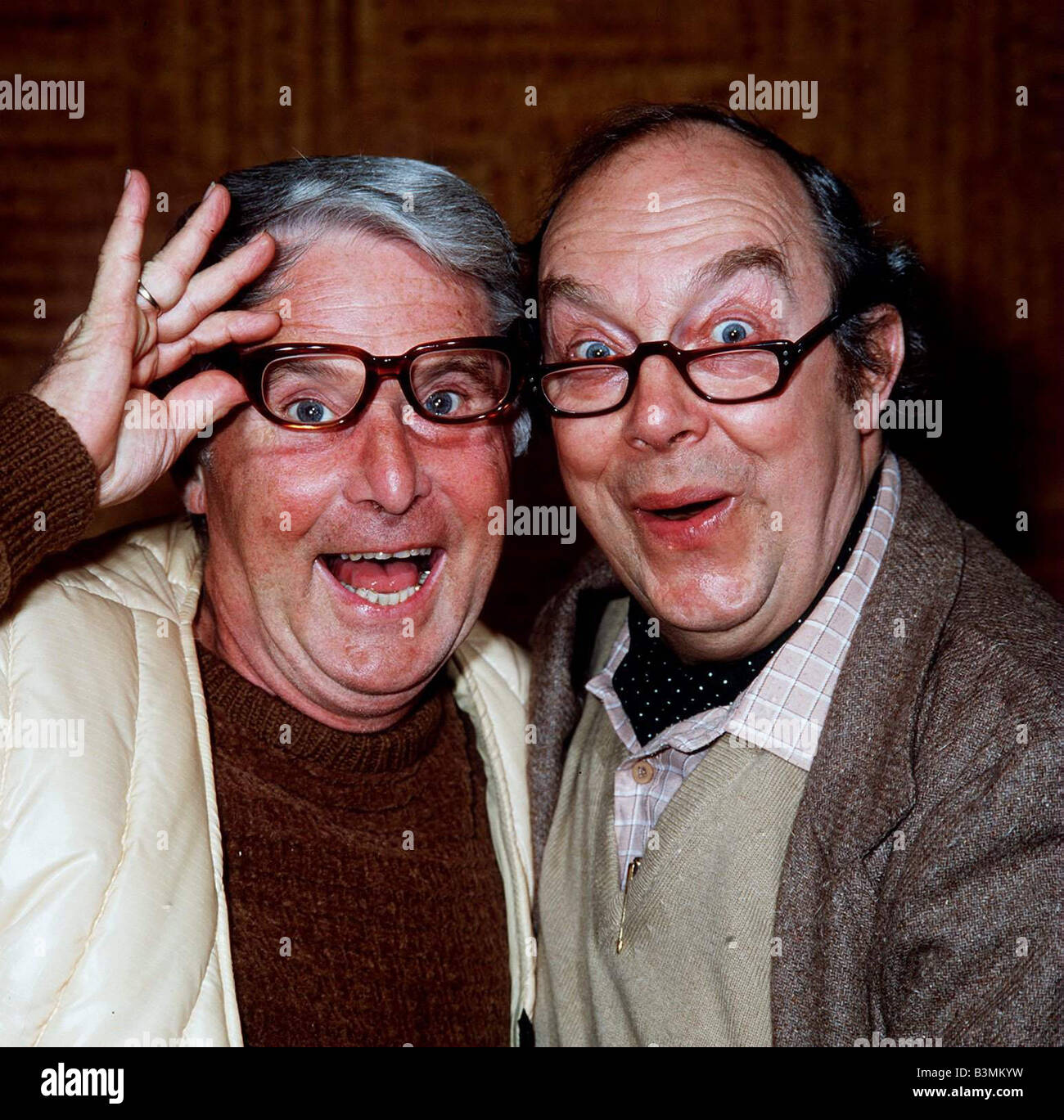 Comedian Ernie Wise with his sidekick Eric Morecambe in their heydey ...