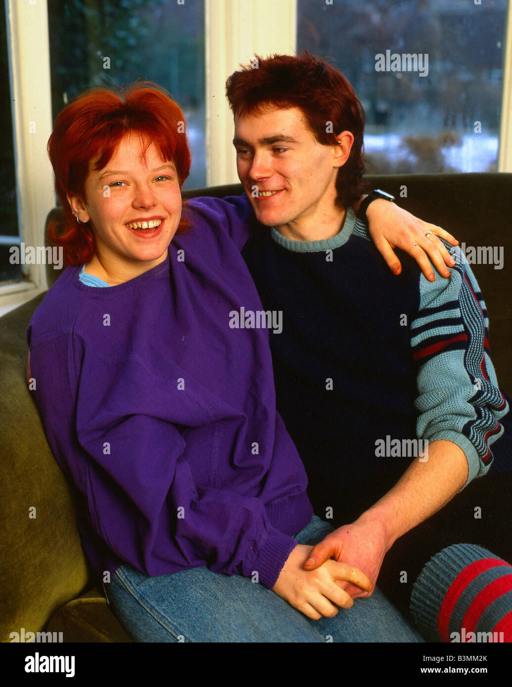 Zoe Brown TV presenter January 1985 with her boyfriend Julian Taylor ...