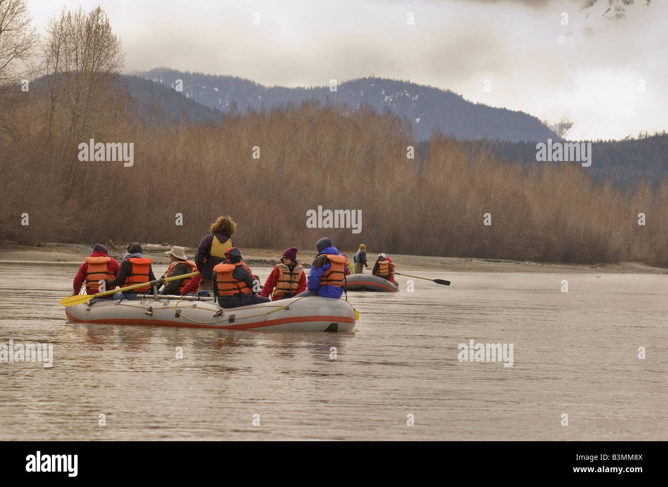 View from a raft during a trip down the Chilkat River through the ...