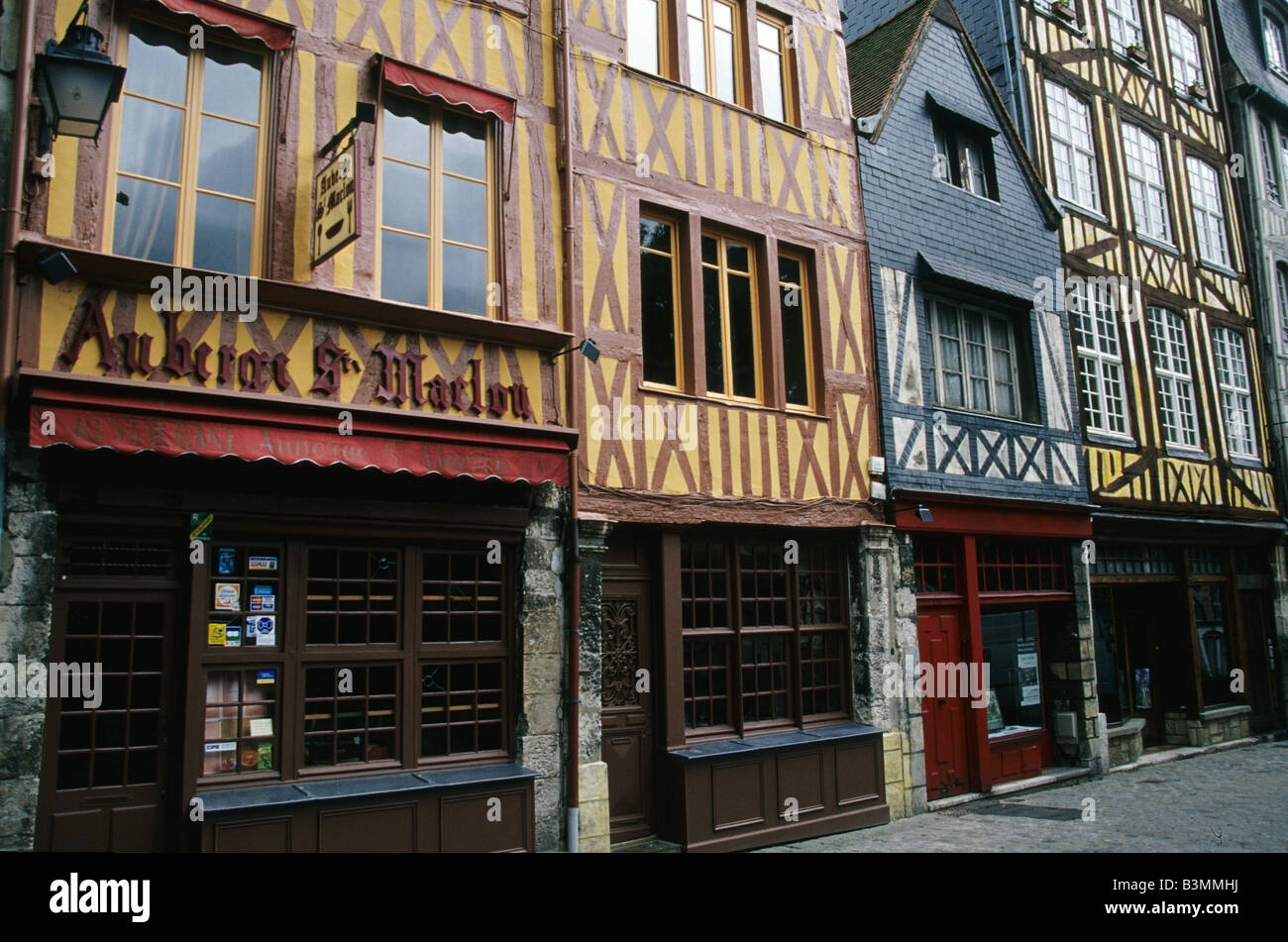 France Normandy Rouen Historic half timbered houses in Rouen Stock ...
