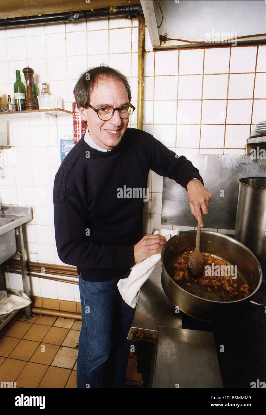 Loyd Grossman TV Presenter of Master Chef in his own kitchen trying out ...