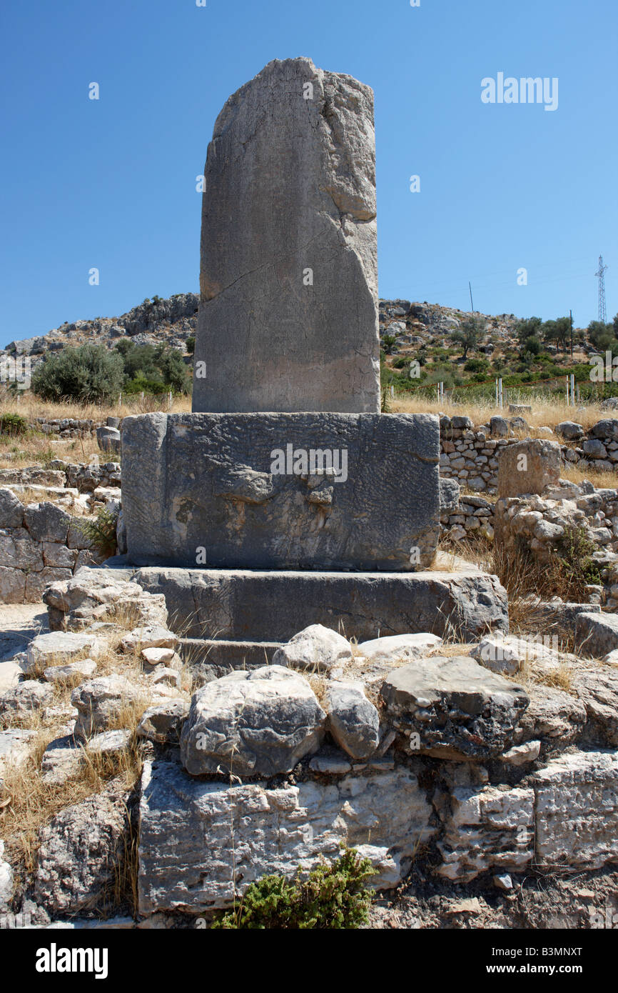 The Xanthian Obelisk, ancient Lycian pillar tomb base covered with 250 ...