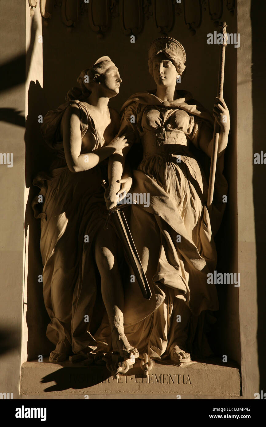 Statues in the courtyard of Hofburg Imperial Palace in Vienna, Austria ...