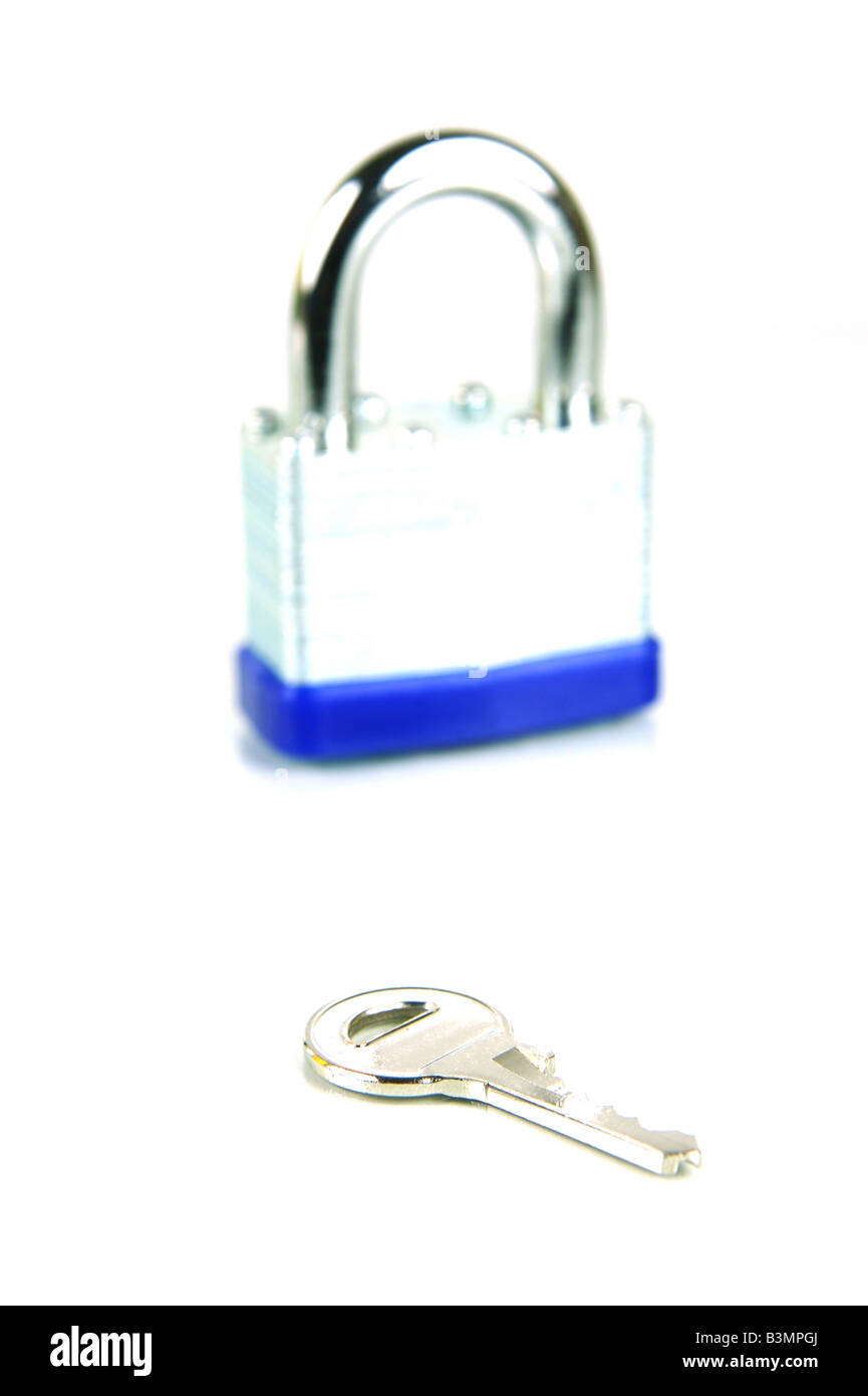 A padlock isolated against a white background Stock Photo - Alamy