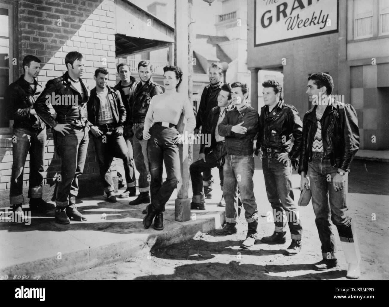 THE WILD ONE 1954 Columbia film with Marlon Brando at left and Mary ...