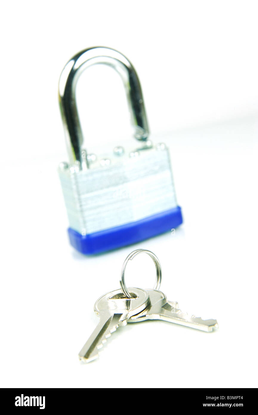 A padlock isolated against a white background Stock Photo - Alamy