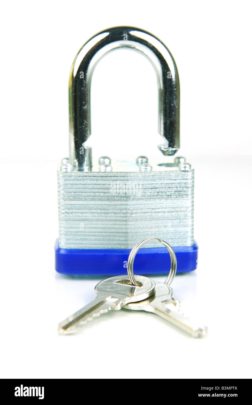 A padlock isolated against a white background Stock Photo - Alamy