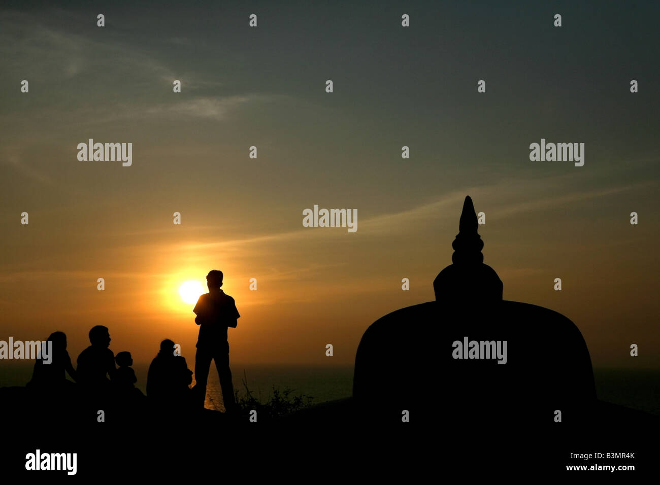 Hindu temple at sunset above Arambol beach, Goa, India Stock Photo - Alamy