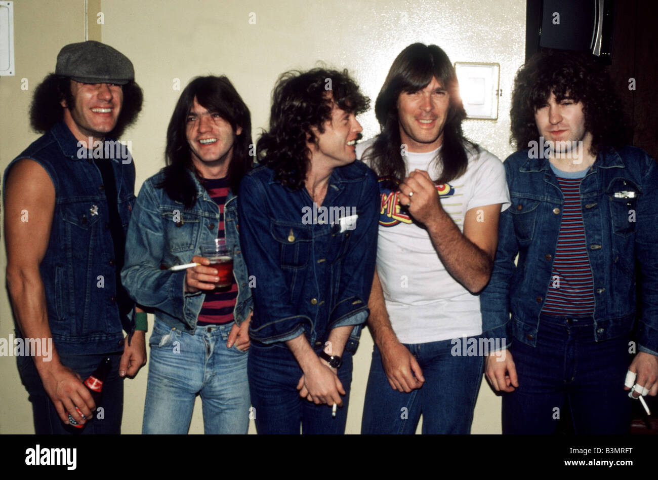 AC/DC UK rock group in 1979 with Bon Scott at left Stock Photo ...