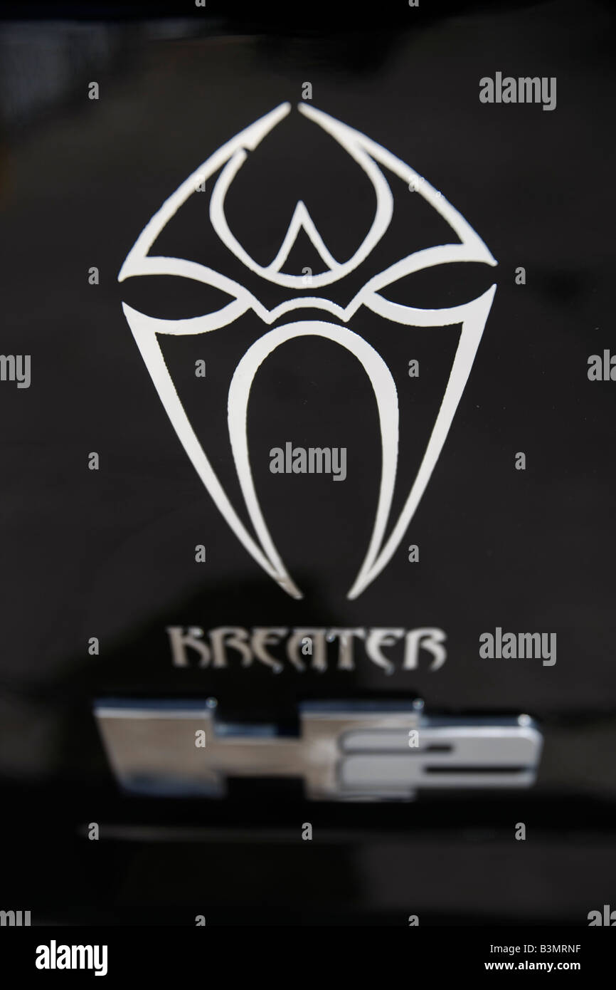 kreater custom motorcycles sign on a hummer h2 Stock Photo - Alamy