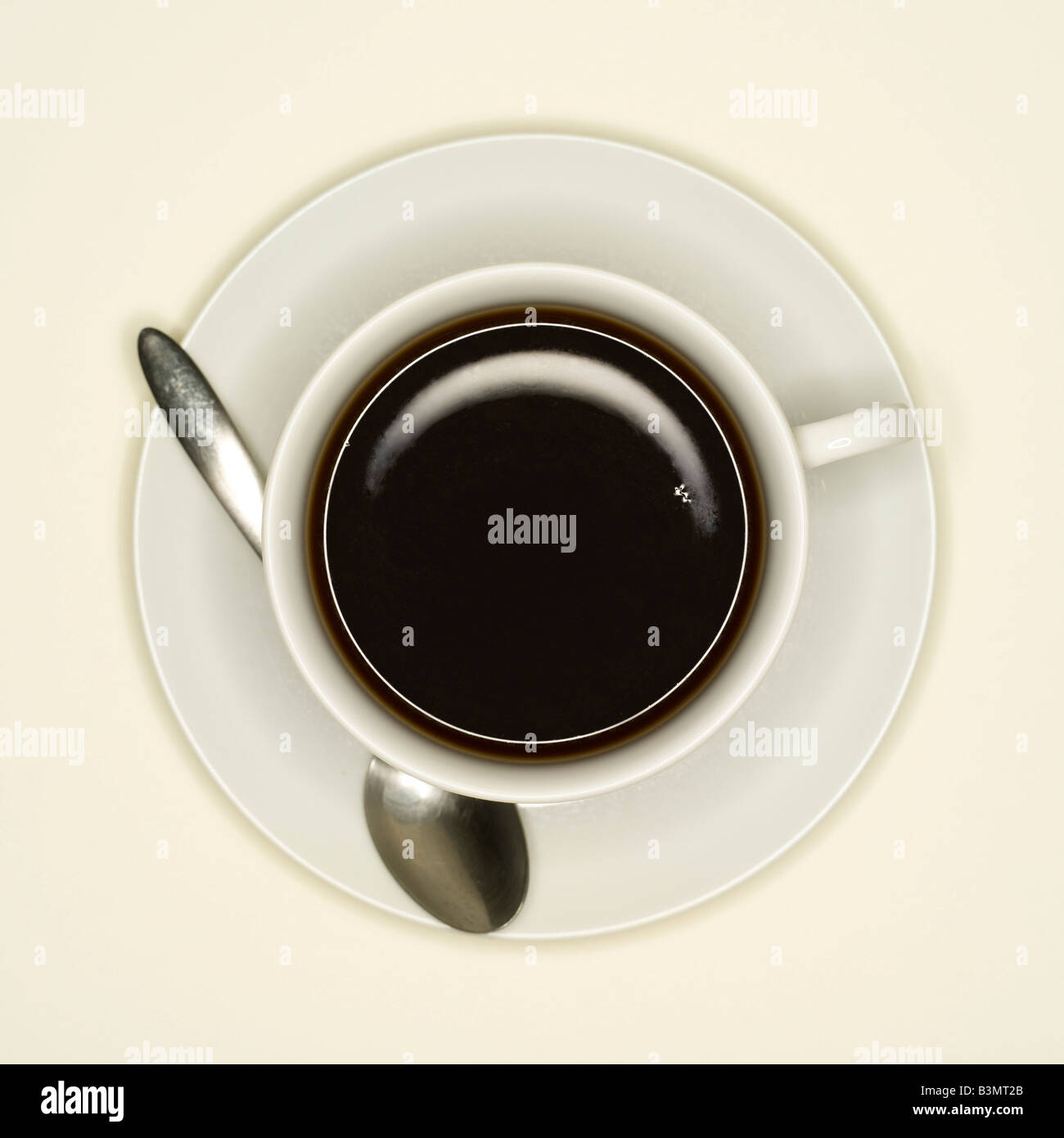 Cup of coffee, elevated view Stock Photo - Alamy