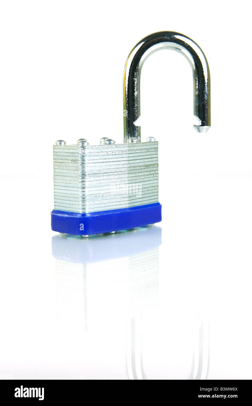 A padlock isolated against a white background Stock Photo - Alamy